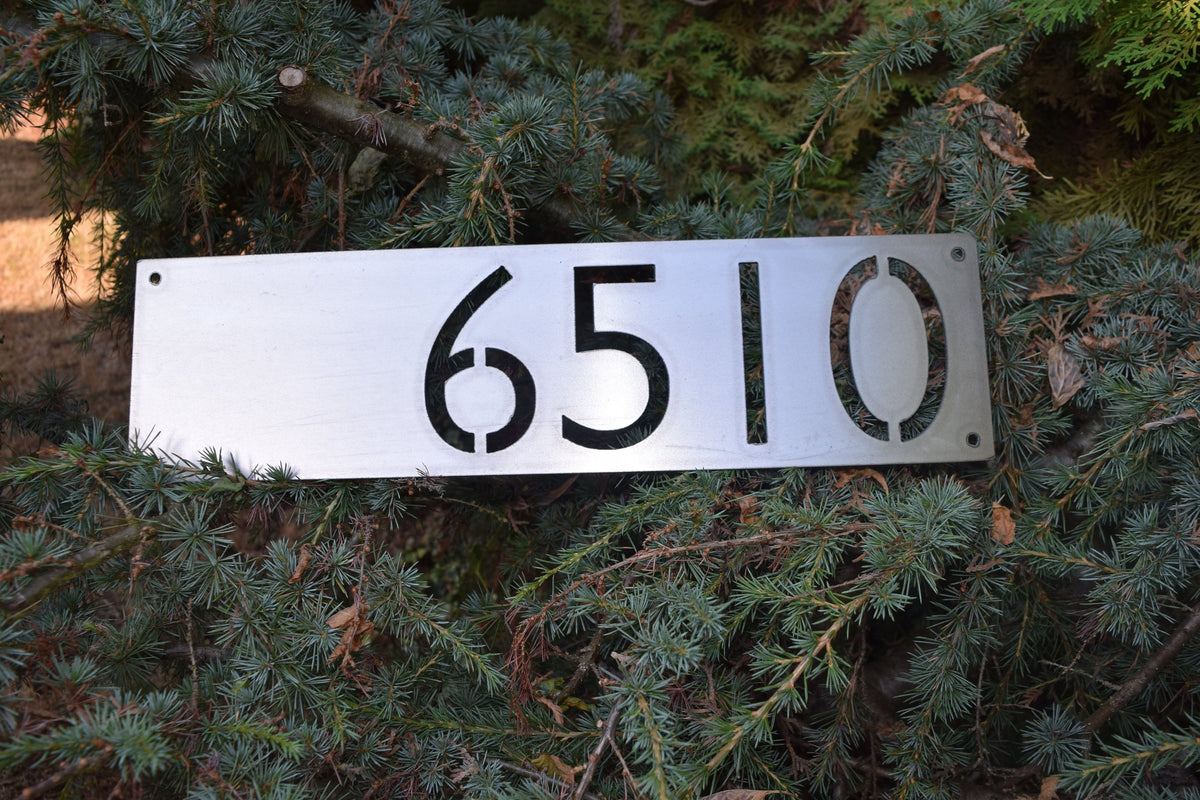 Metal Horizontal Home Address Sign Modern Font