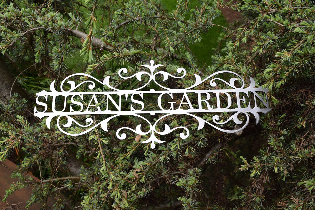 Custom Metal Flourished Garden sign