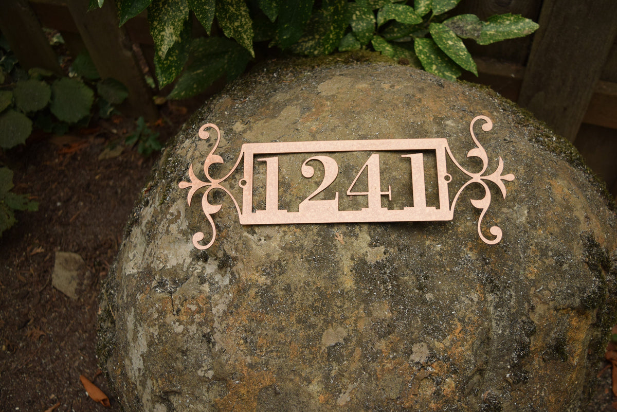 Custom Horizontal Flourish-End Address Sign