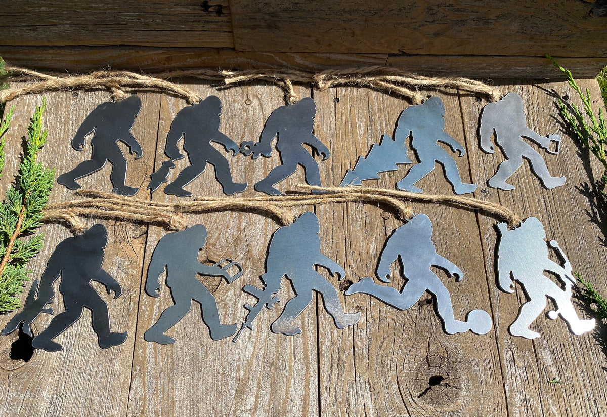 Bigfoot Sasquatch Yeti Metal Ornament - CCR Custom Metals, LLC